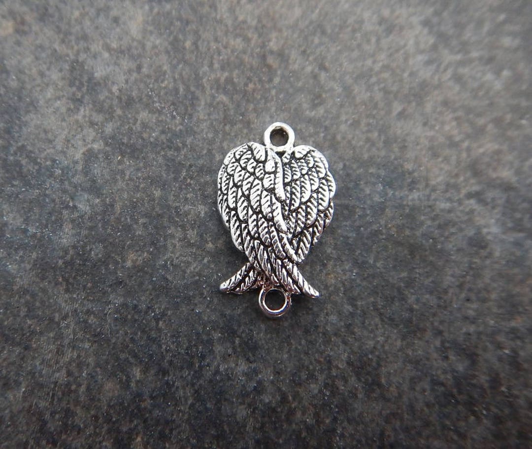 Mini Angel Wing Connectors Small Double Wing Charms Silver Wing ...