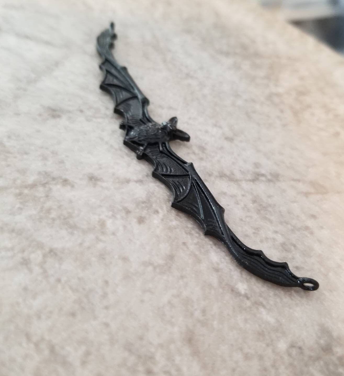 Large Bat Connector Long Bat Pendants With 2 Loops Black Gold - Etsy