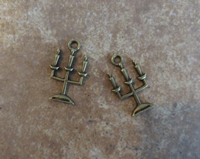 Spooky Candelabra Charms Spooky Haunted House Mansion Bronze Halloween ...