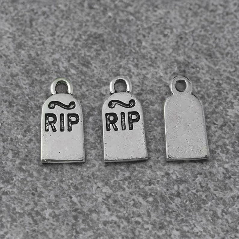 Tombstone RIP Charms Mini Birthday Retirement Halloween Cemetery ...