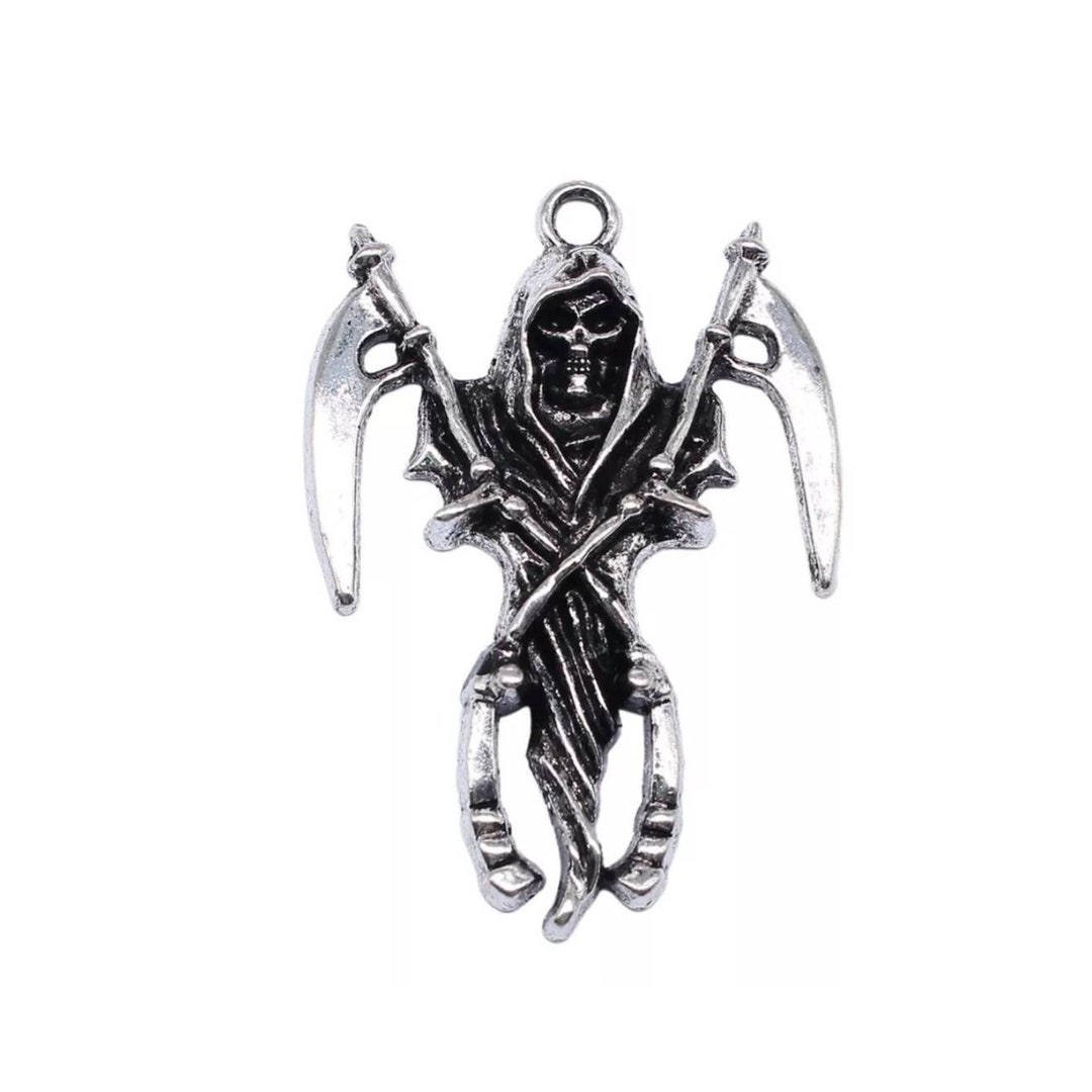 Reaper Pendant Large Grim Reaper Pendants Gothic Pendant Mortality ...