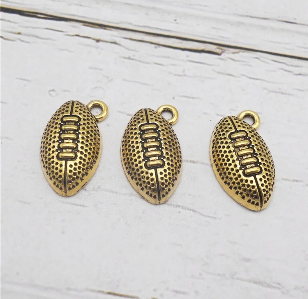 Antique Gold Football Charms Sports Charms Football Jewelry Supplies ...