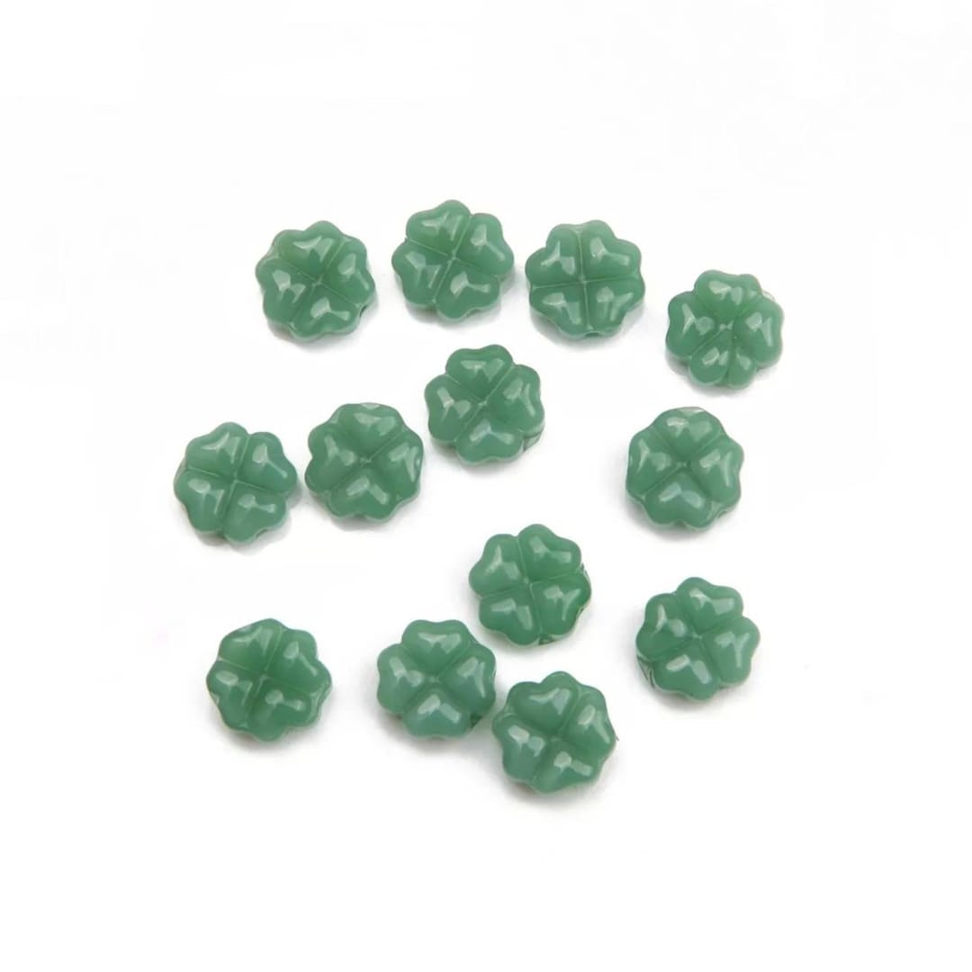 Glass Four Leaf Clover Beads AB or Green Clover Spacer Beads St ...