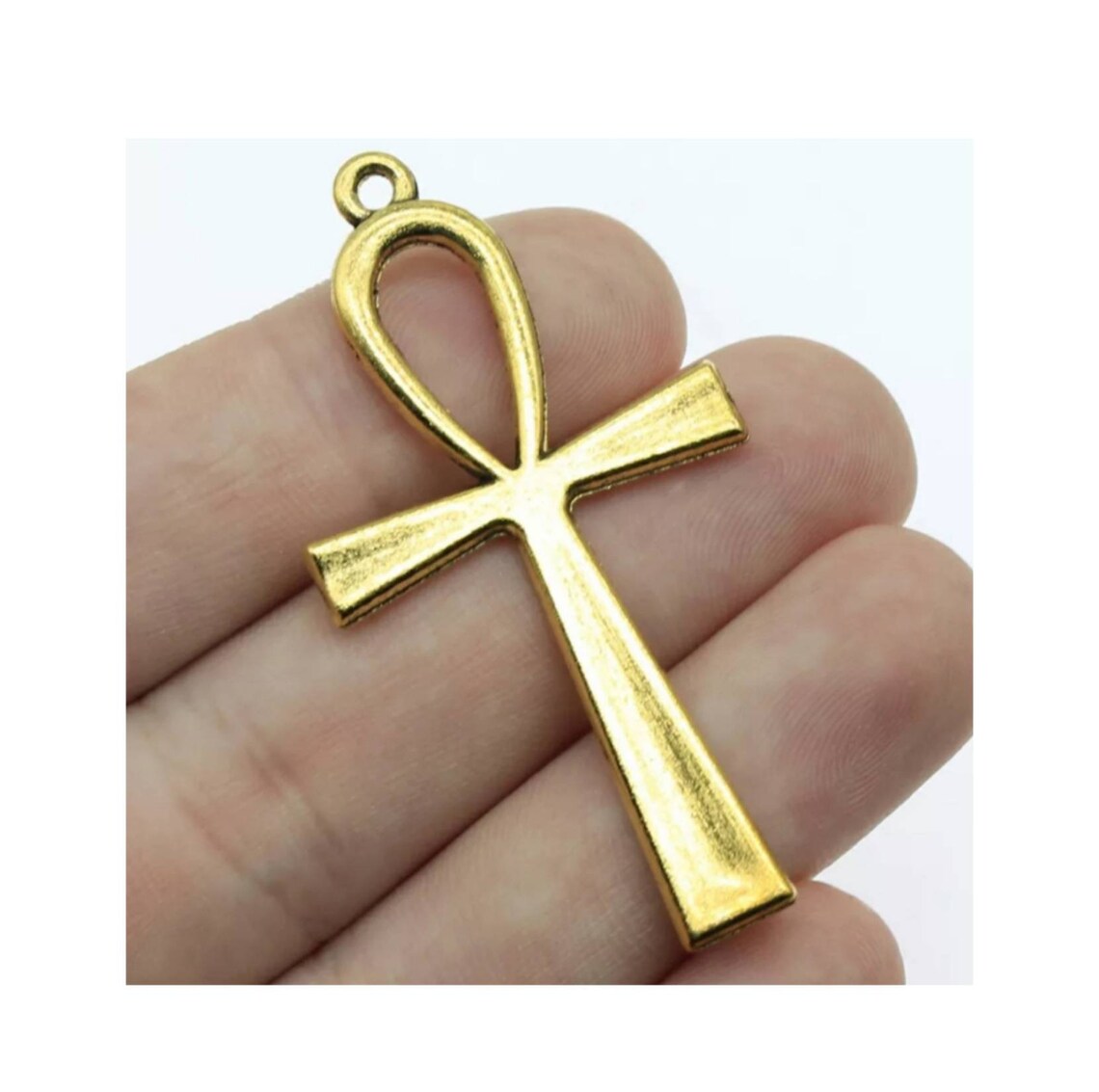 2 Ankh Pendants Long Gold Ankh Charms Egyptian Jewelry | Etsy