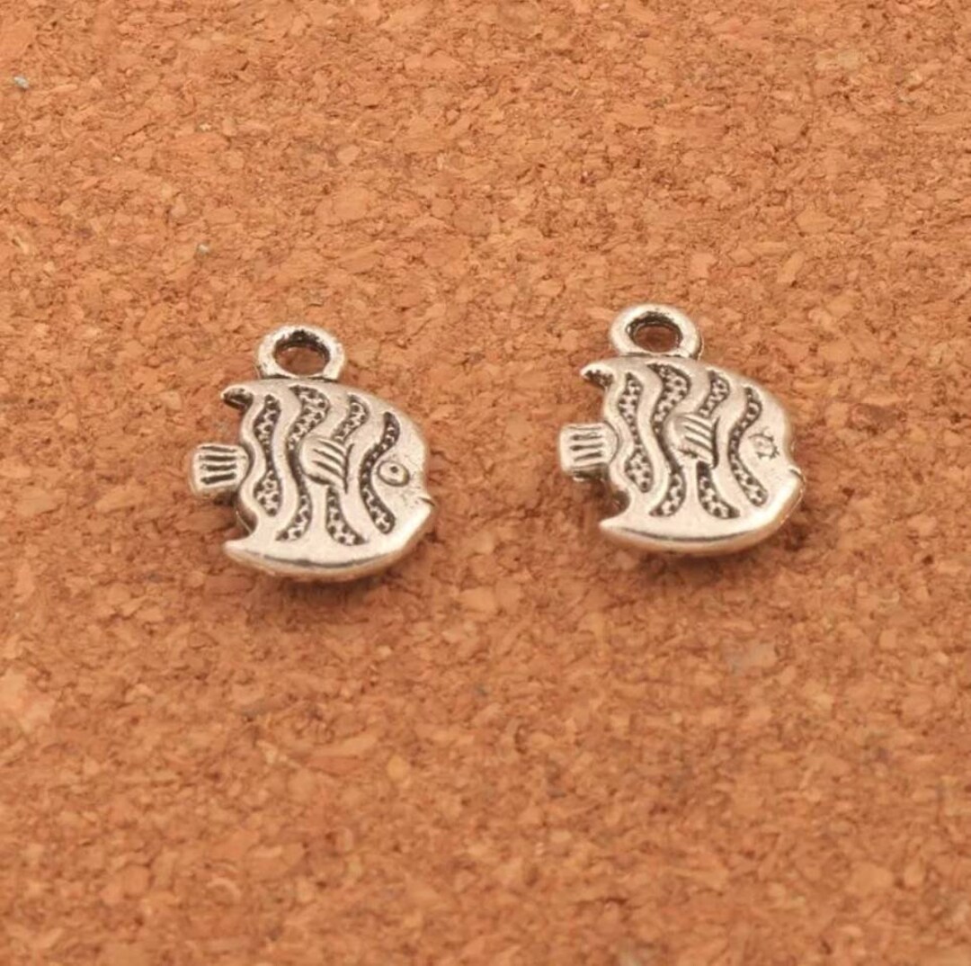 10 Adorable Little Angelfish Charms Mini Fish Charms Beach Charms Fish ...