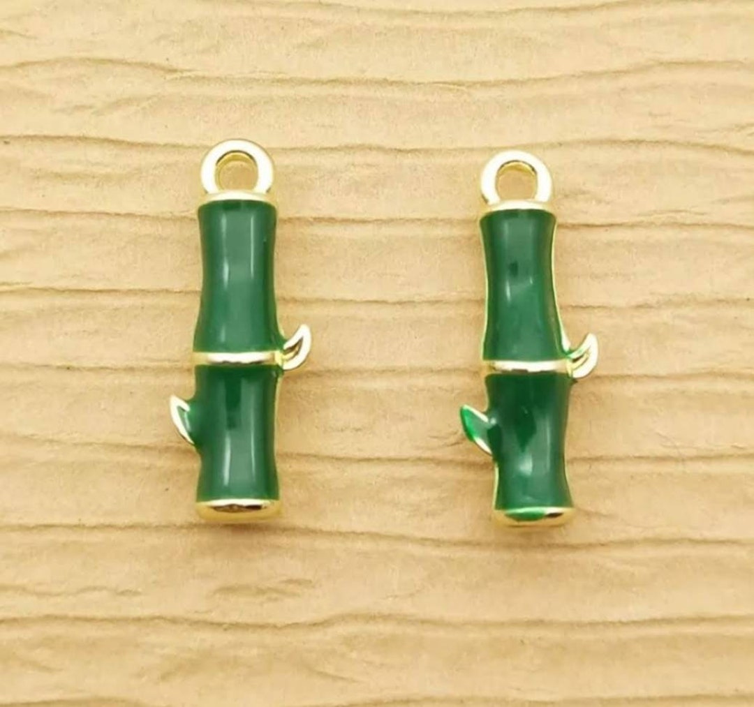 Bamboo Charms Small Nature Charms Plant Charms Enamel Bamboo Charms ...