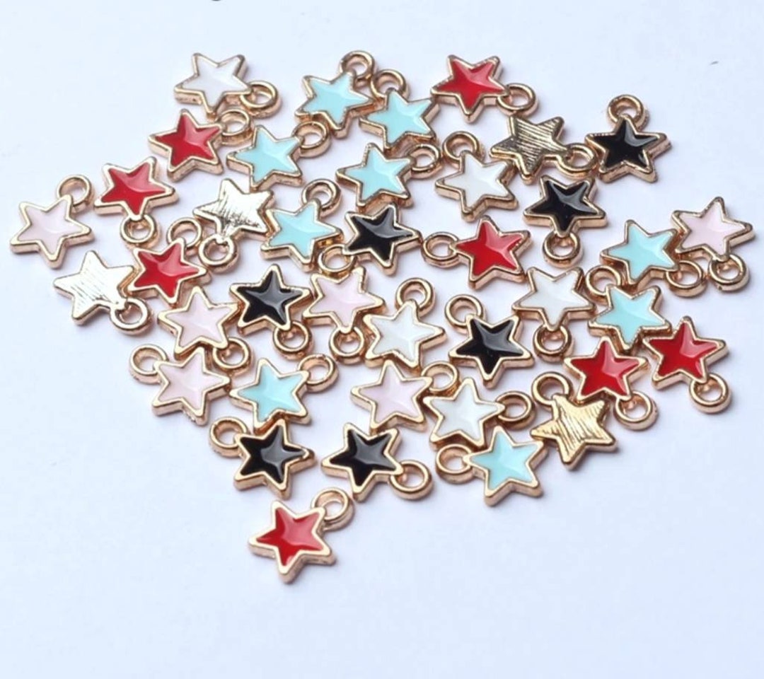 Teeny Tiny Enamel Star Charms Colorful Stars Mini Celestial Bracelet ...