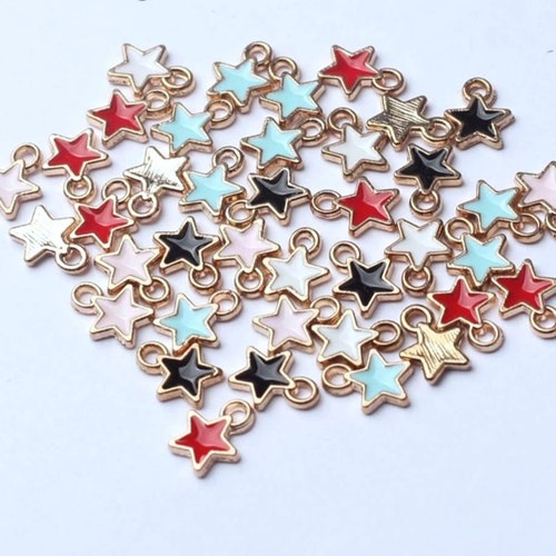 20 Teeny Tiny Gold Star Charms Mini Stars Open Stars Celestial - Etsy