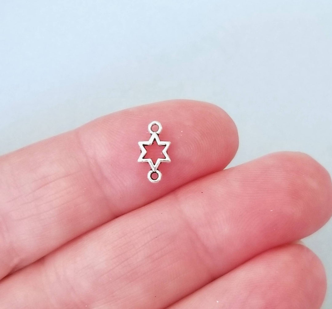 Tiny Star Connectors Star of David Charms Mini Celestial Stars Findings ...