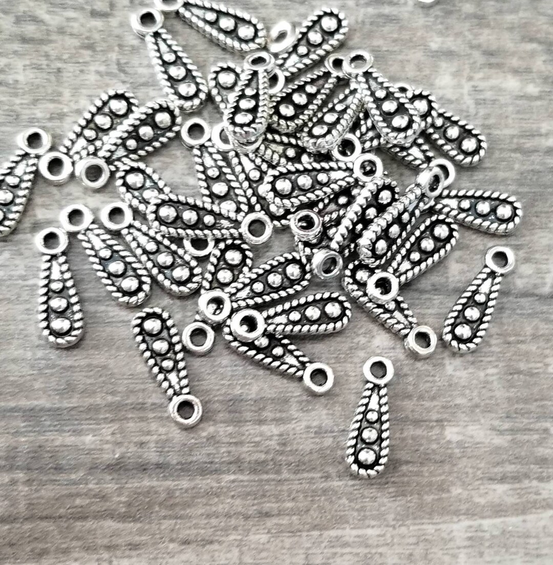 Tiny Boho Charms Boho Drops Very Small Teardrop Charms Extension Chain ...