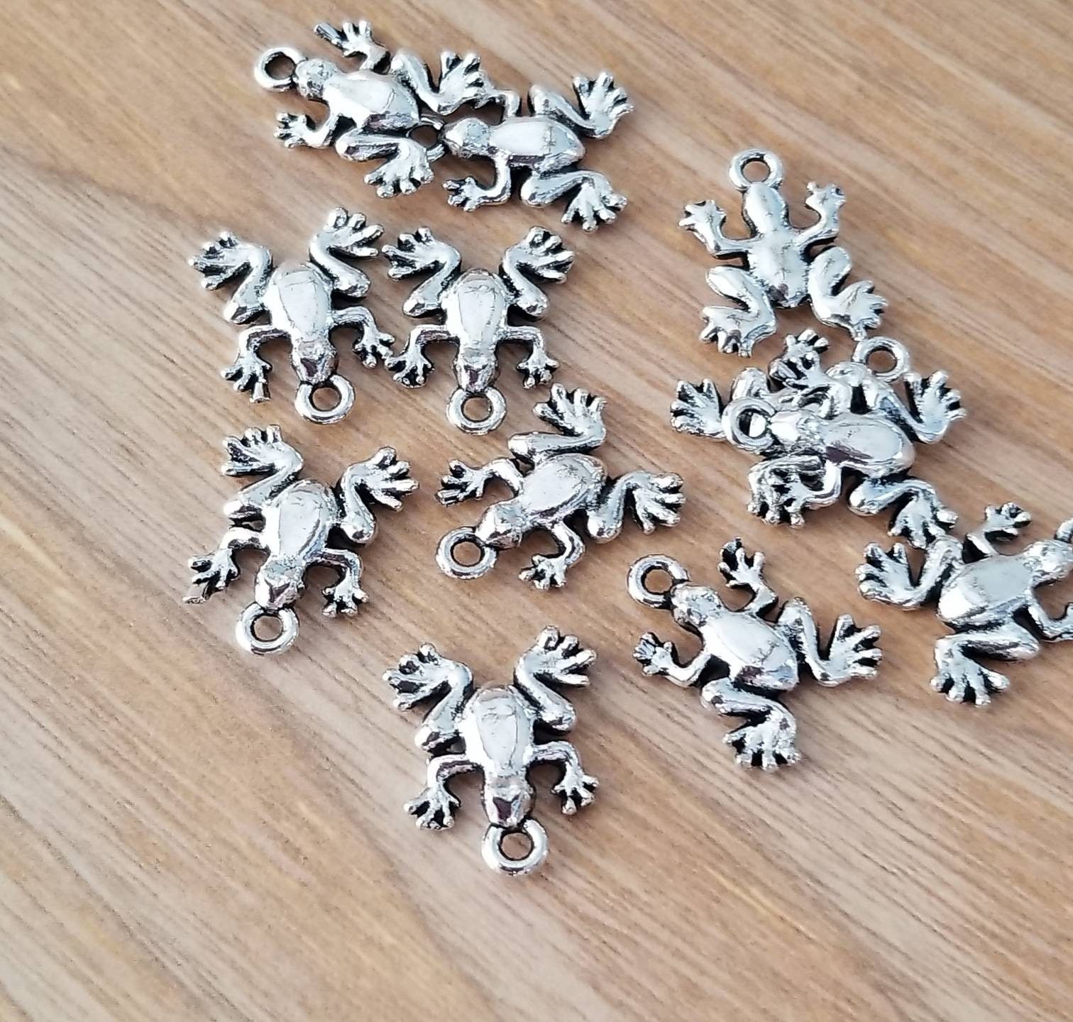 Adorable Little Frog Charms 3D Silver Frogs Spirit Animal - Etsy