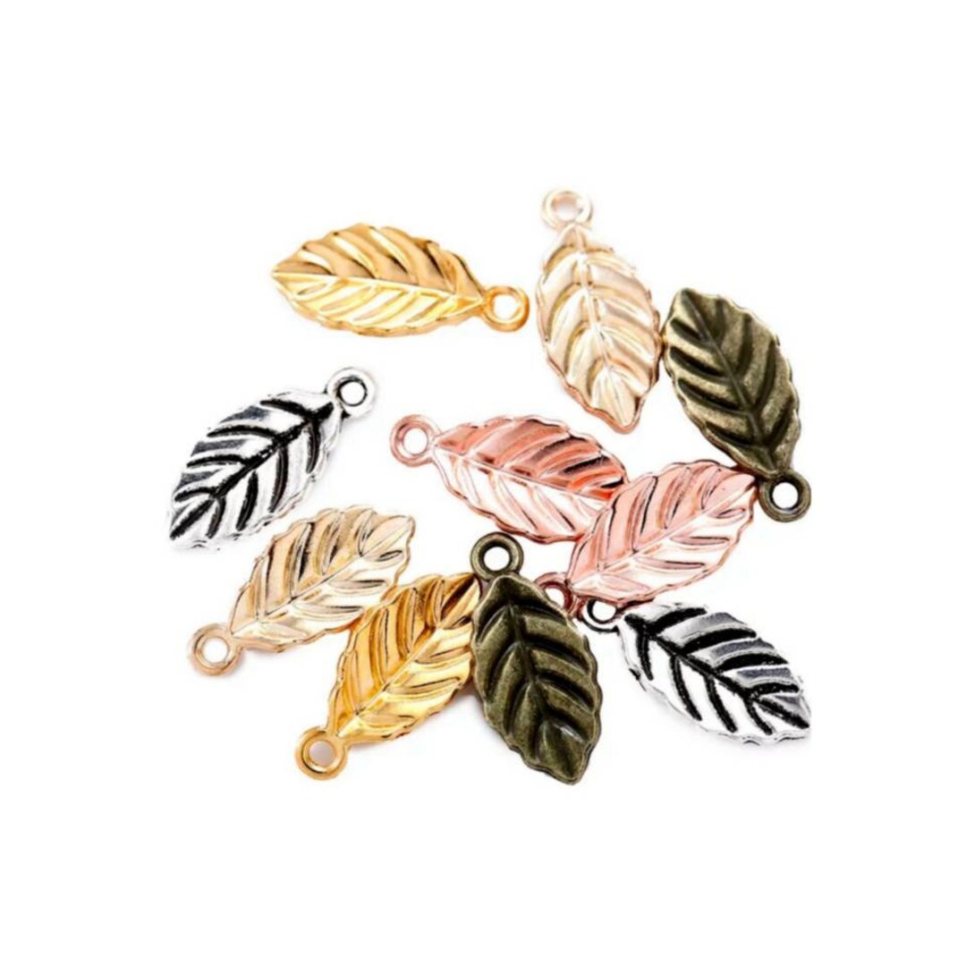 12 Adorable Tiny Leaf Charms Colorful Fall Leaves Mini Leaf Charms ...