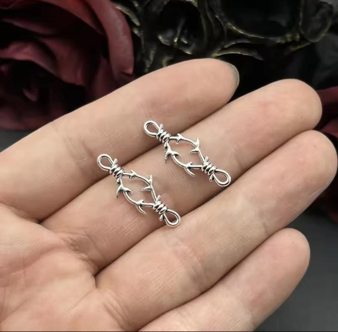 Small Barbed Wire Connectors Bracelet Connectors Barbed Wire Charms ...