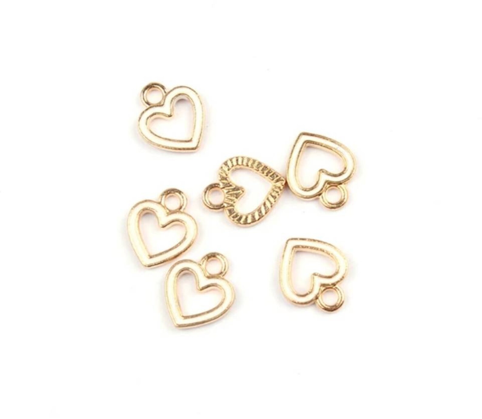 Sweet Mini Open Heart Charms Enamel Colorful Hearts Black | Etsy