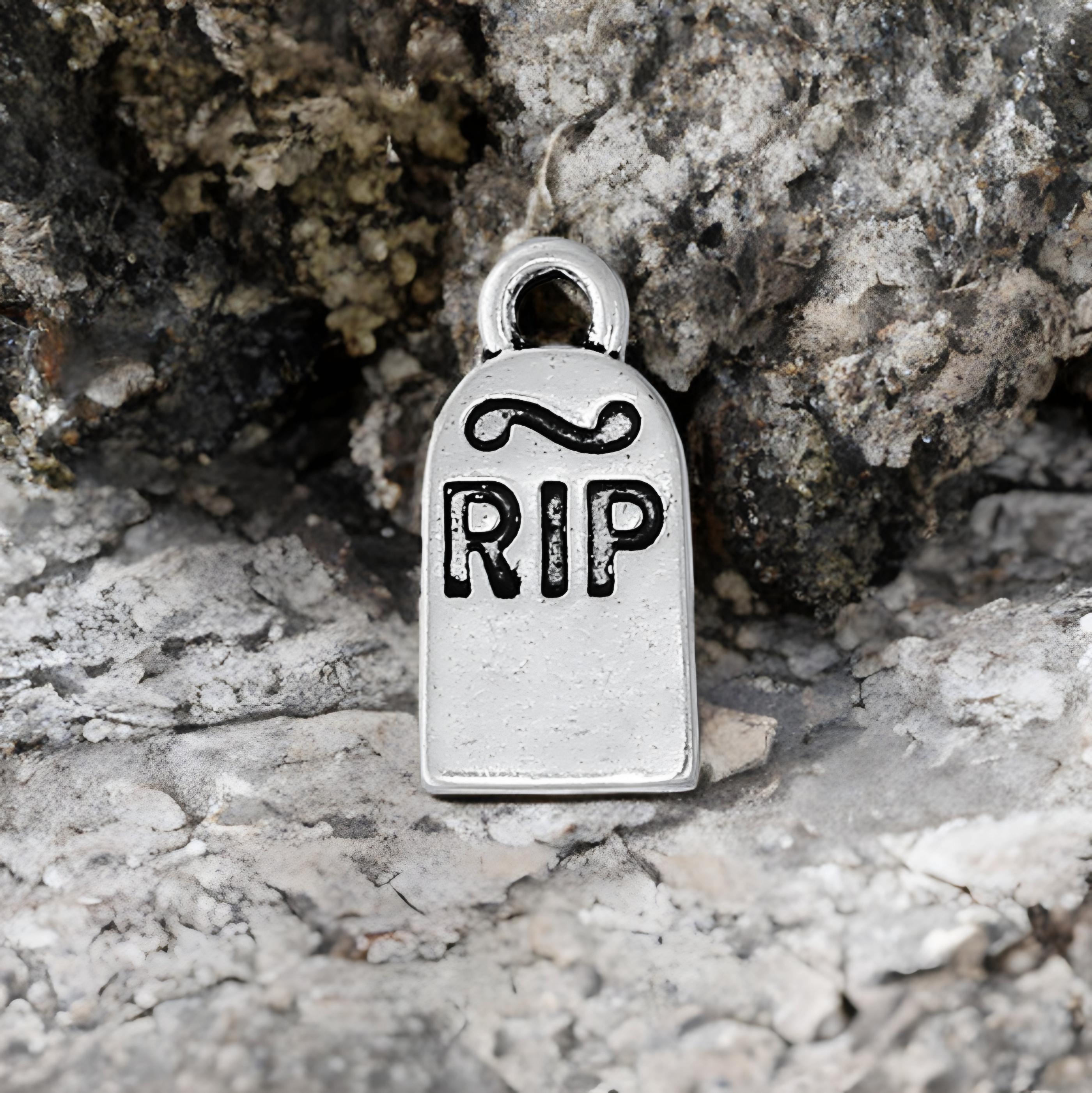 Tombstone RIP Charms Mini Birthday Retirement Halloween Cemetery ...
