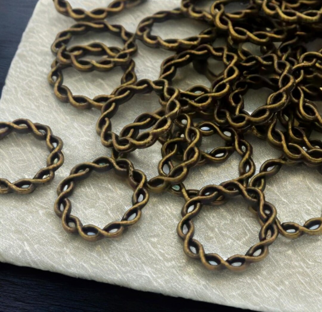 Small Bronze Twist Ring Connectors Ring Charms Jewelry Supplies 21mm - Etsy