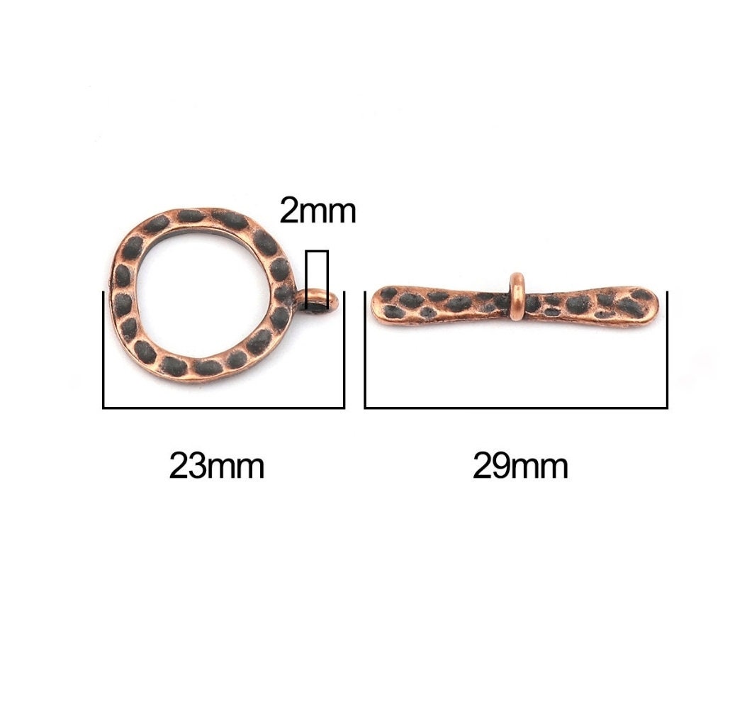 Copper Toggle Clasps Copper Jewelry Clasps Copper Fasteners for Jewelry ...