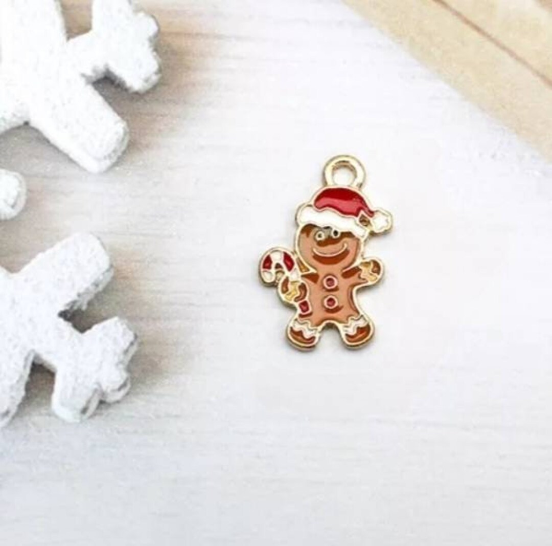 Gingerbread Man Charms Enamel Gingerbread Boy Charms Enamel Christmas ...