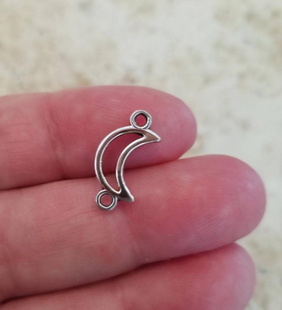 Mini Crescent Moon Connectors Open Moon Charms With 2 Loops Celestial ...