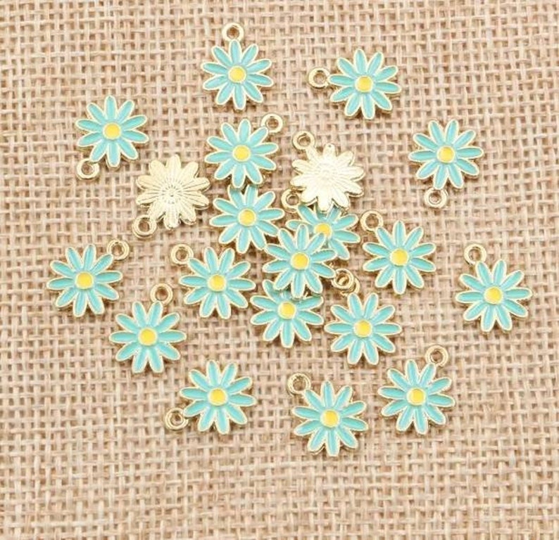 10 Tiny Enamel Daisy Charms Mini Enamel Flower Charms Colorful - Etsy