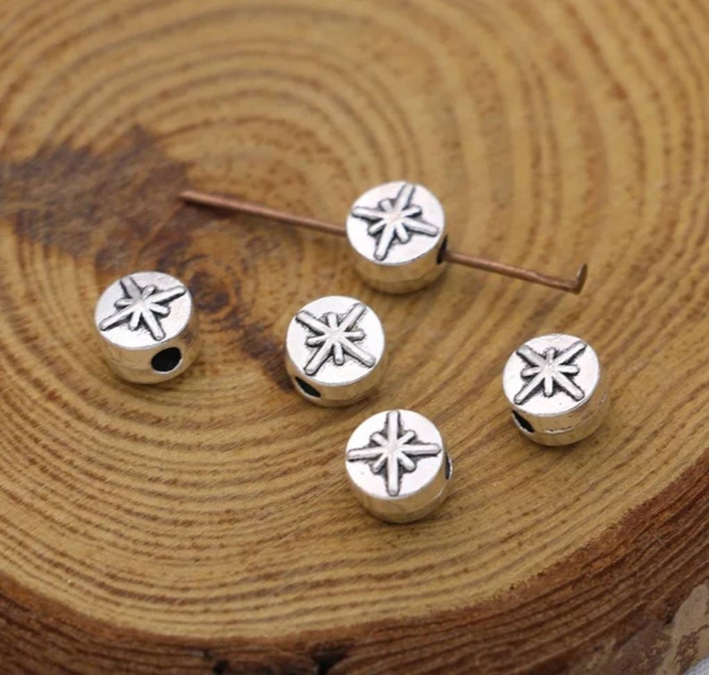 Compass Spacer Beads Small Compass Beads North Star Beads - Etsy