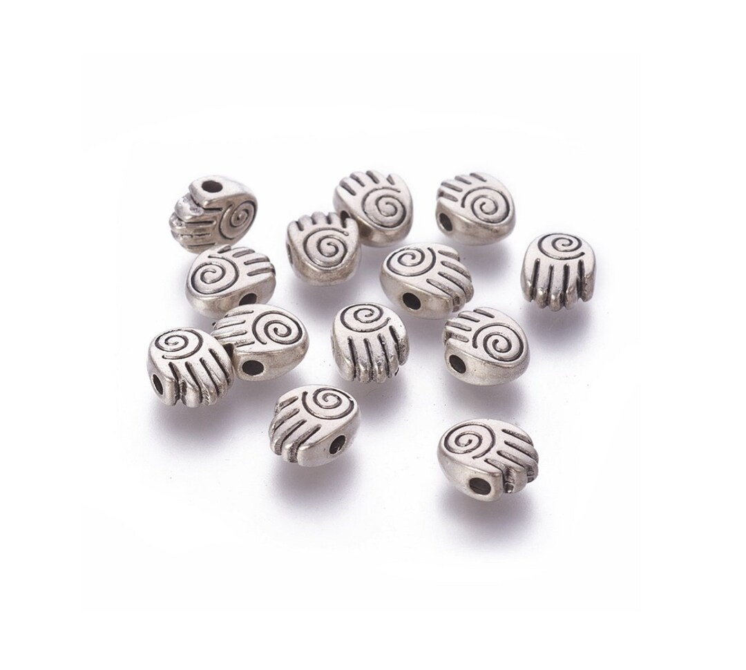 Healing Hand Spacer Beads Hands With Swirl Beads Bracelet Charms Nurse ...