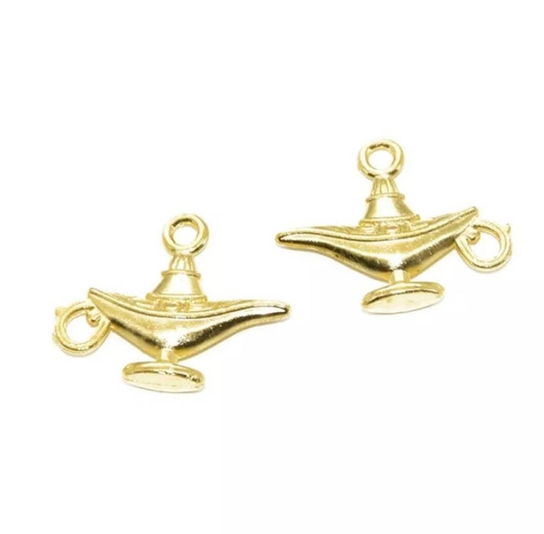 6 Gold Ancient Lamp Charms Biblical Bible or Magic Genie Lamps Three ...