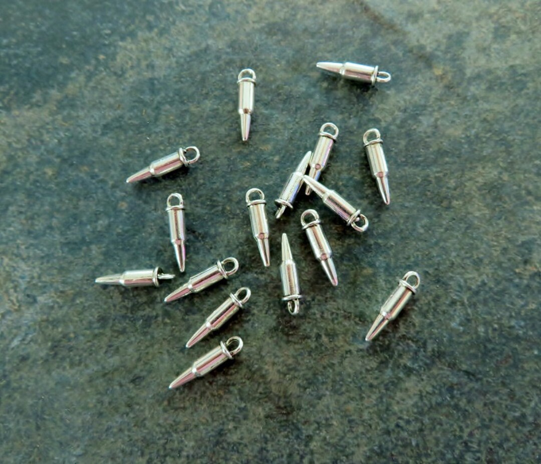 12 or 30 Mini Bullet Charms, Ammunition Charms, Tiny Bullet Charms ...