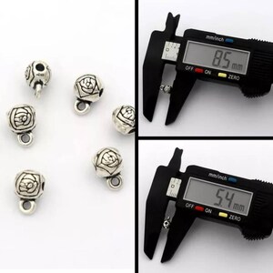 Mini Rose Bails Tiny Bead Bails Beading Bails Charm Holders Charm ...