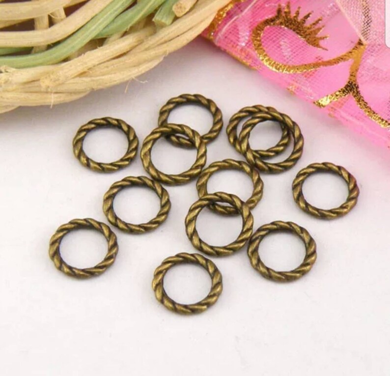 Twist Jump Rings Closed Rope Twisty Linking Rings Silver Gold Bronze ...