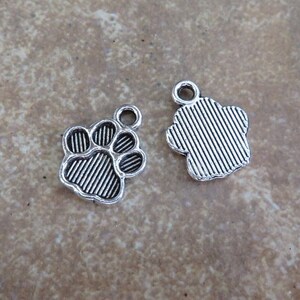 10 Paw Charms Cute Little Striped Paw Print Charms Dog Cat Pet Charms ...