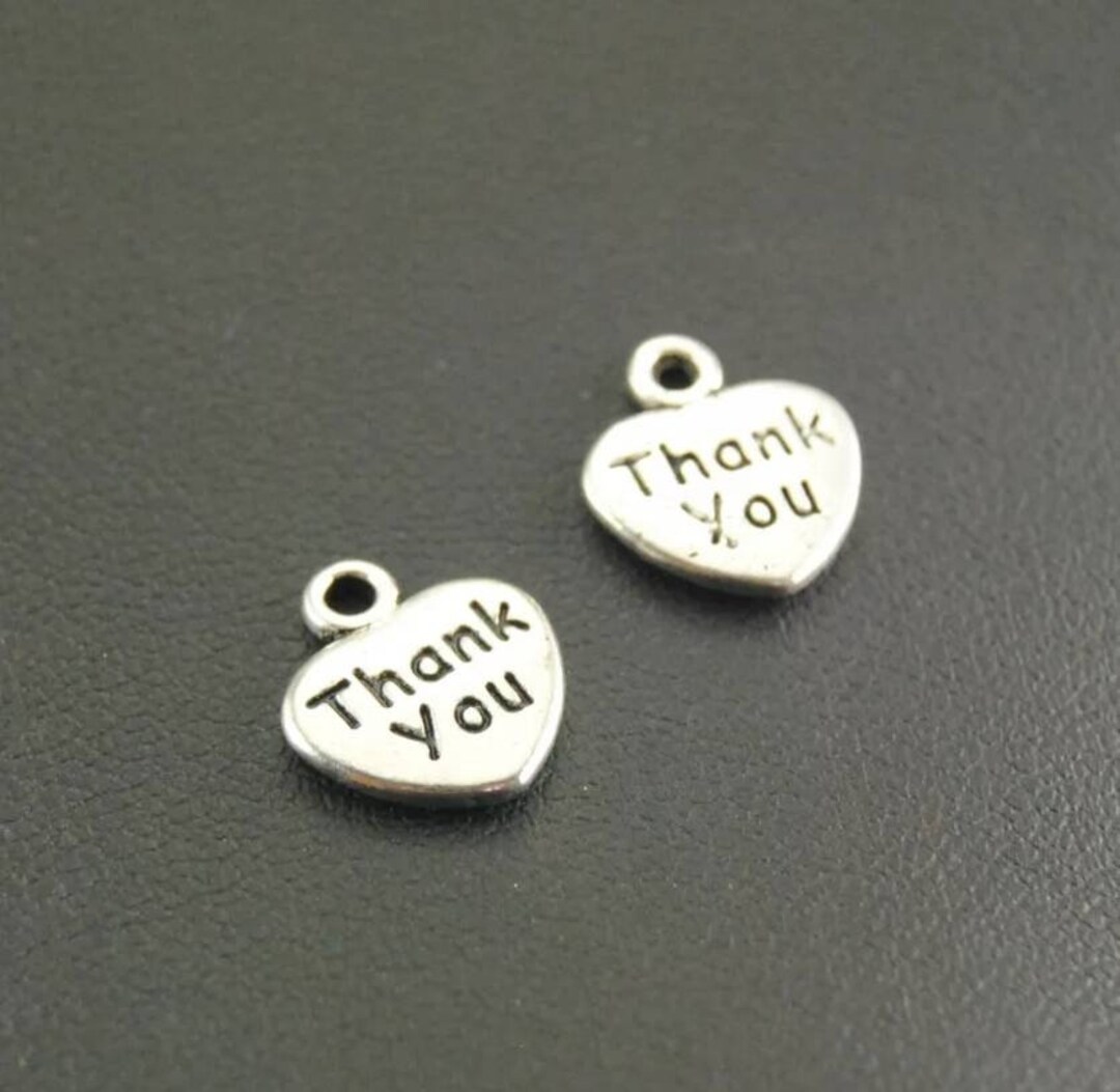 Little Heart Charms Thank You Tags Thank You Charms Antique Gold ...