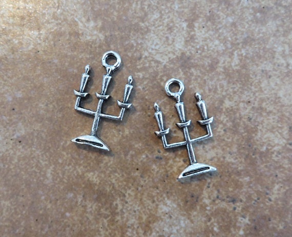 Spooky CANDELABRA Charms Haunted House Mansion Charms Silver | Etsy