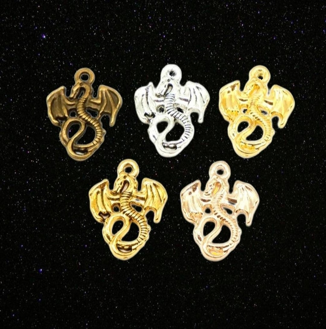 Dragon Charms Small Dragon Pendants Fantasy Charms Viking Creatures ...
