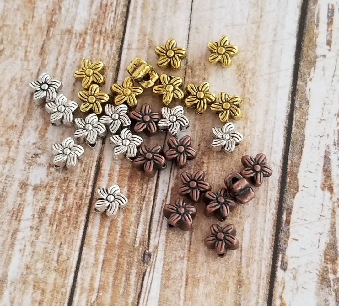 Little Flower Spacer Beads Silver Antique Gold Copper Bronze Spring ...