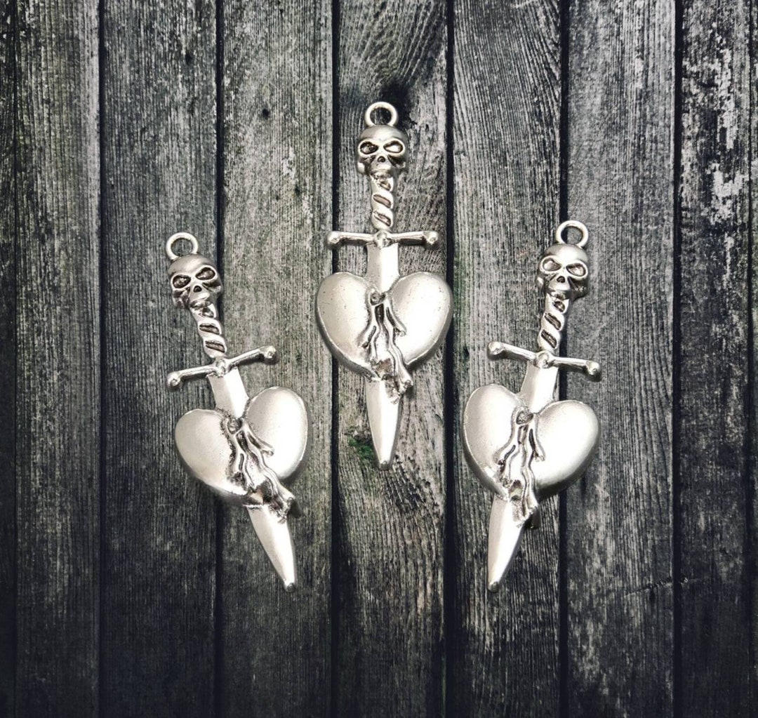 Sword Through the Heart Pendants Long Sword Pendants Dripping Blood ...