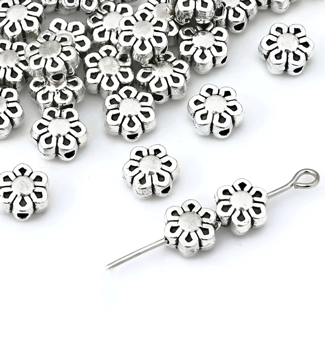 20 Adorable Daisy Spacer Beads Spring Flower Beads Daisy Beads Bracelet ...