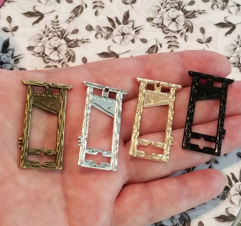 Guillotine Charms 4 Colors Goth Pendants Large Execution Charms ...