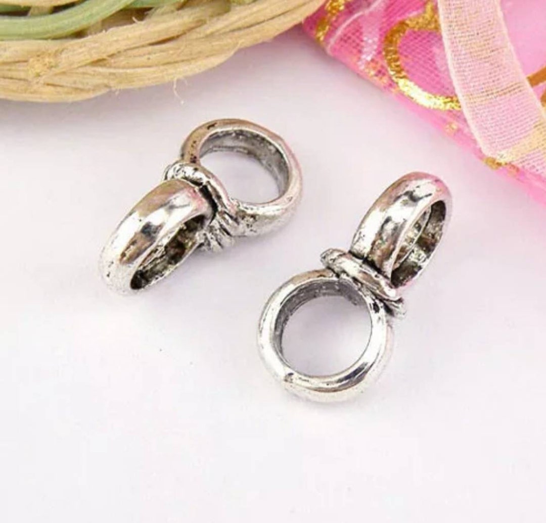 Double Connectors Antique Silver Large Two Ring Loop Connector Charm ...