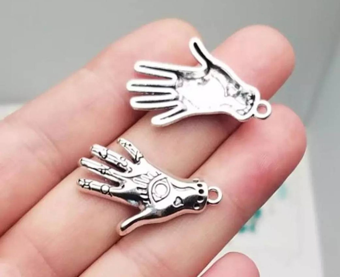 Mystic Hand Charms Palm Reader Charms Fortune Teller Charms Ornate Hand ...