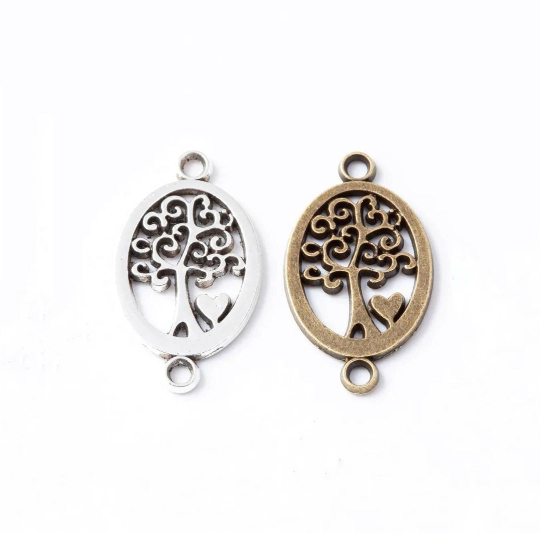 Small Oval Connectors With Tree and Heart Tree of Life Connectors ...