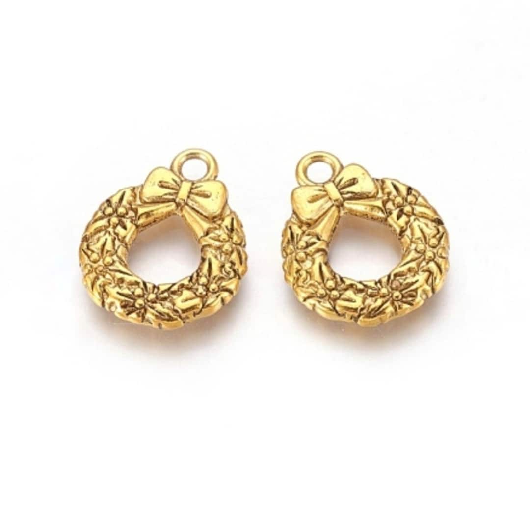 Antique Gold Wreath Charms Christmas Wreath Charms Antique Gold ...