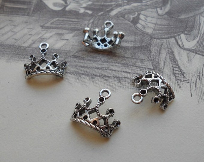 Small Tiara Beauty Queen Princess Royal Charms Dark Silver Tone Little ...