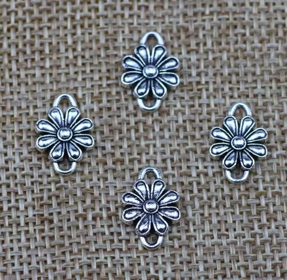 10 Mini Flower Connectors Darling Little Flower Charms Daisy - Etsy