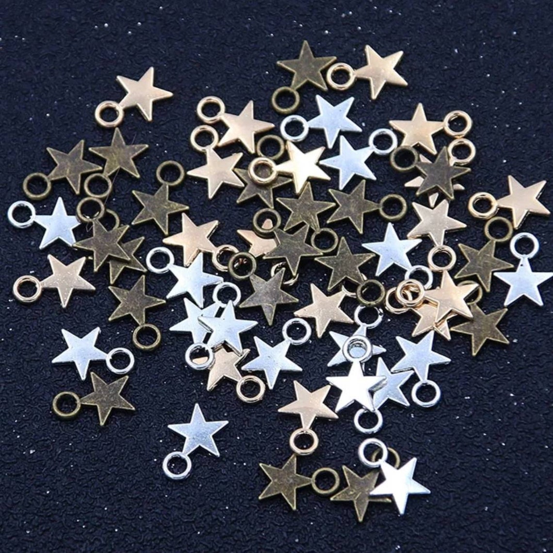 Tiny Star Charms Mini Silver Gold and Bronze Star Charms Star ...