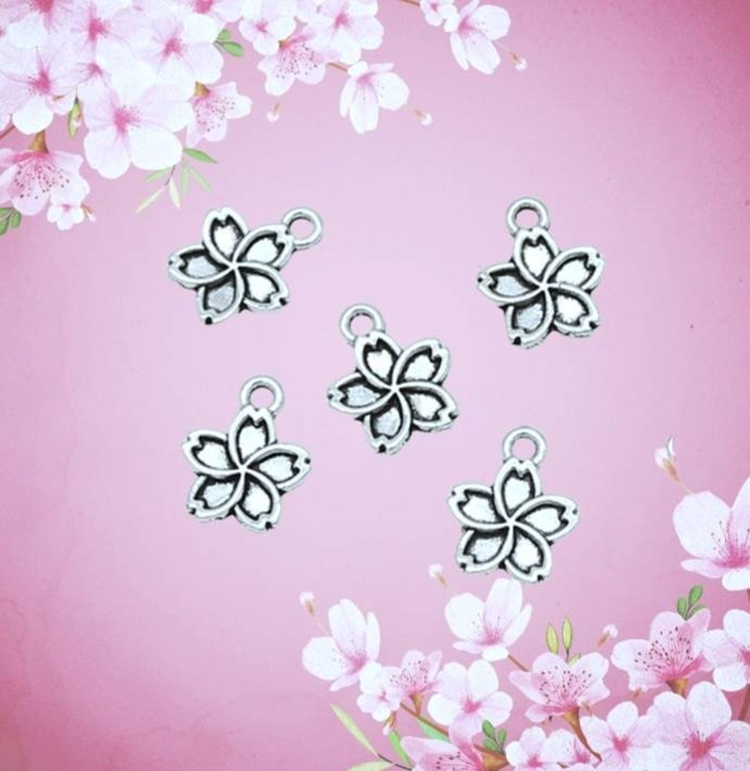 12 Tiny Spring Flower Charms Mini Silver Flower Charms Floral Jewelry ...