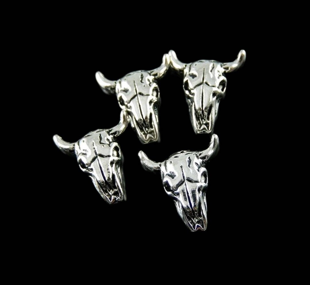10 Mini Cow Skull Charms Bull Charms Cattle Evil Beast Halloween or ...