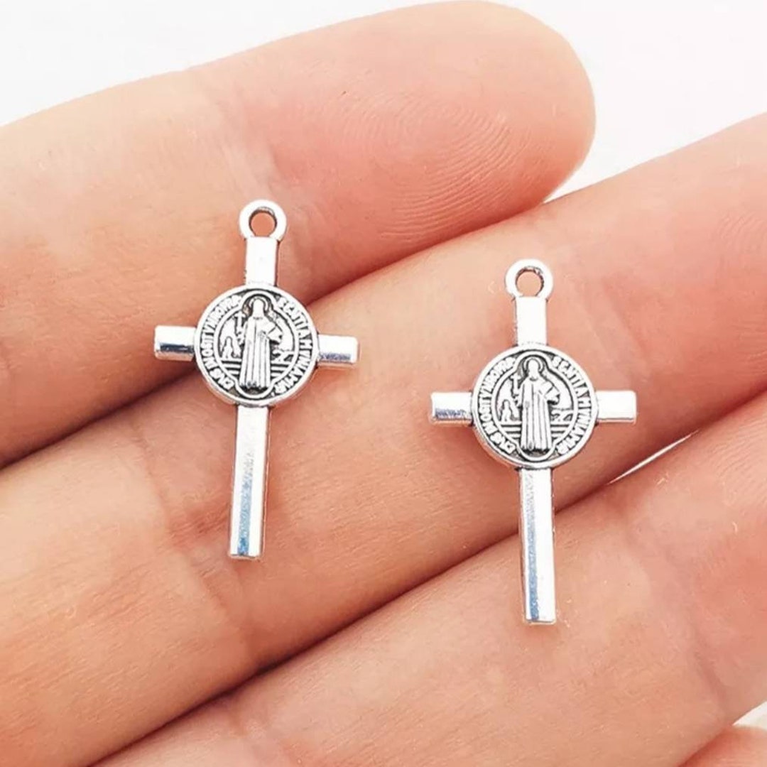 10 St. Benedict Cross Charms Benedictine Cross Pendants Catholic ...
