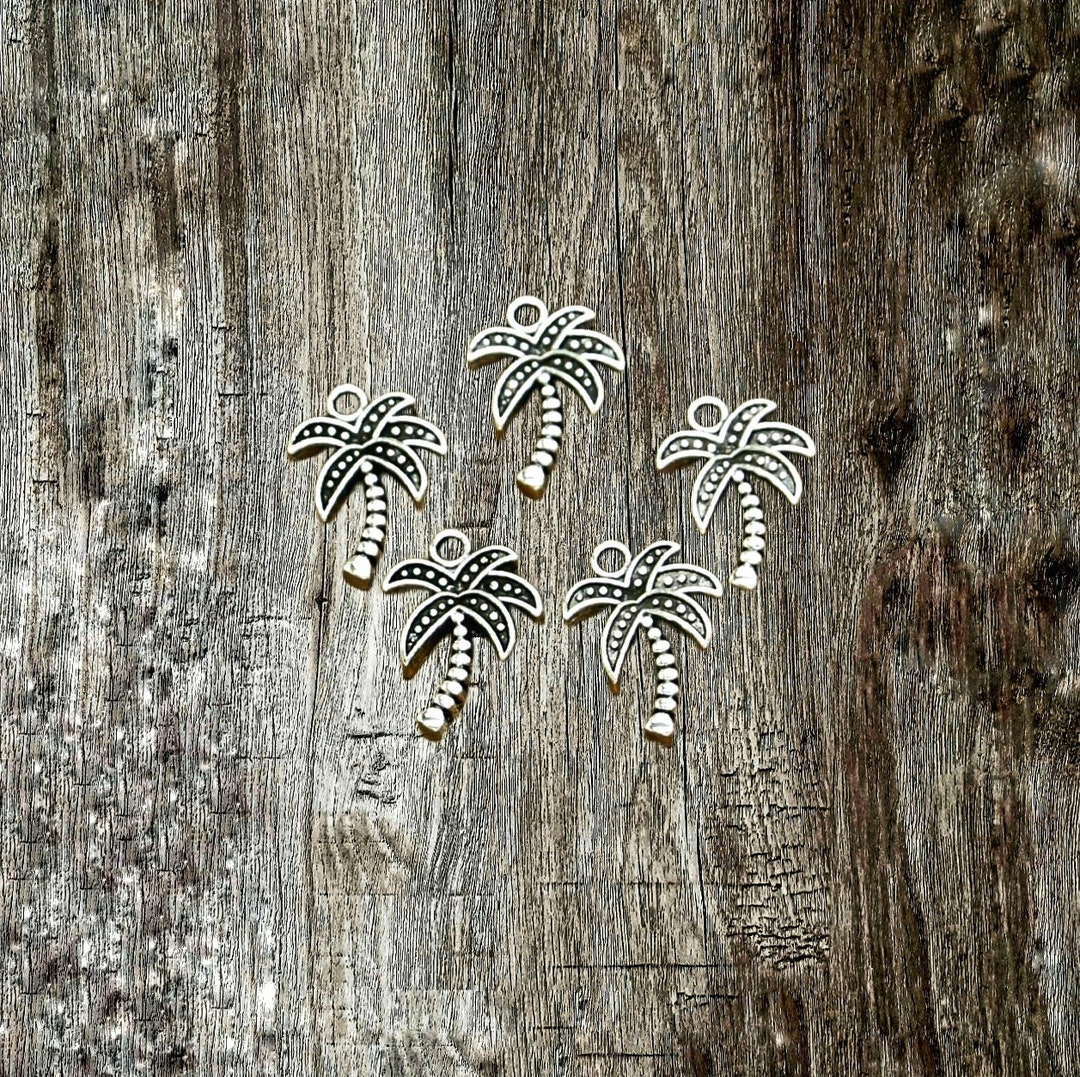 10 Little Palm Tree Charms Tropical Vacation Charms Beach Charms ...