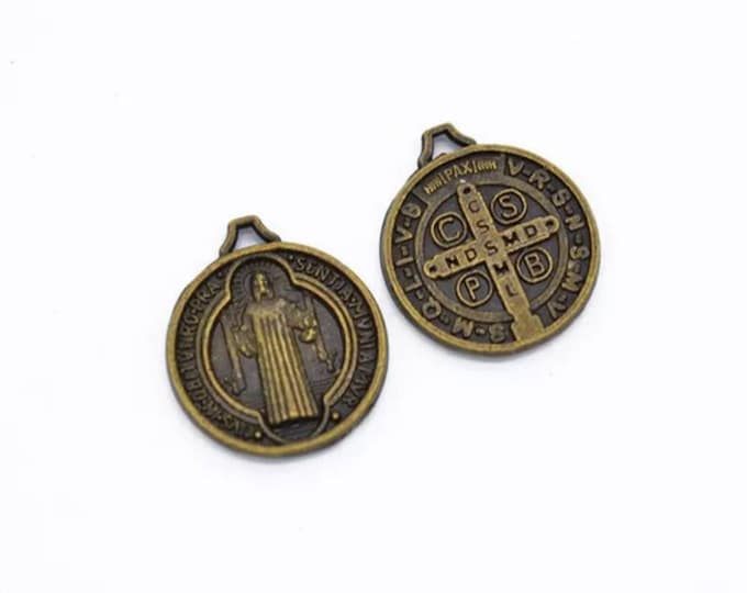 Small St. Benedict Charms Bronze Saint Benedict Medals Very Small ...